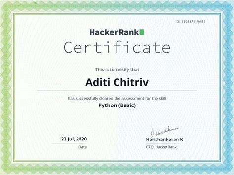 Aditi Chitriv On Linkedin Hackerrank Pythonprogramming