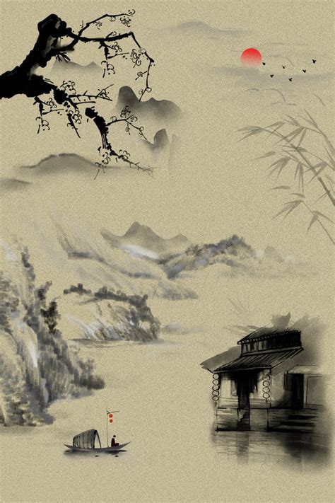 レトロな懐かしい回想中国風水墨画ポスターの背景イラスト素材 無料ダウンロードのための壁紙画像 Pngtree