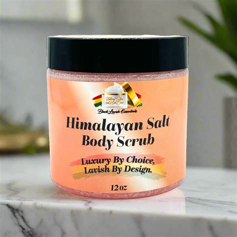 Himalayan Salt Exfoliating Body Scrub 12oz Black Lavish Essentials