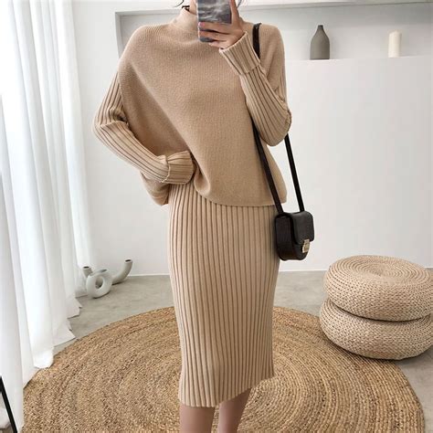 2020 Elegant Tracksuit Women 2 Two Piece Set Outfits Sweater Suit