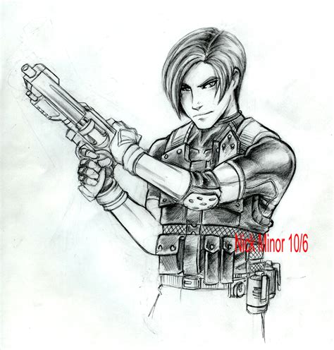 Leon Kennedy Sketch Re4 By Gondee On Deviantart