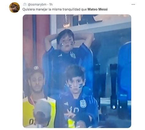 La foto de Mateo Messi durante el partido entre Argentina y Polonia que se volvió viral La
