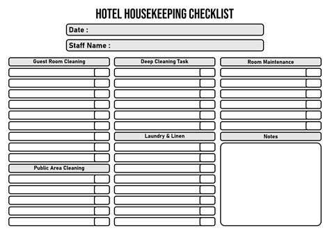 Free Housekeeping Checklist Printable Easy Clean Printables For