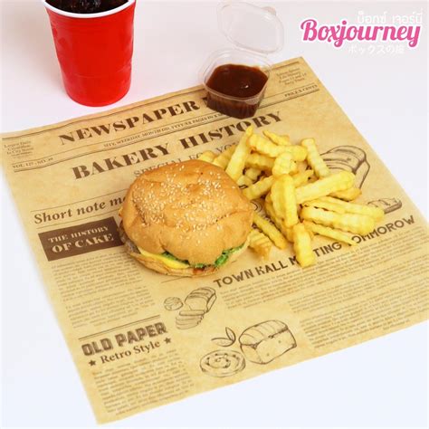 กระดาษรองอาหารสีน้ำตาล Bake Gold New ขนาด 12x12 นิ้ว เข้าอบได้