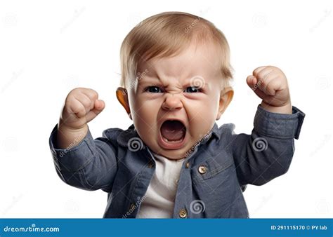 Funny Baby With Exaggerated Facial Expression And Gesture Stock