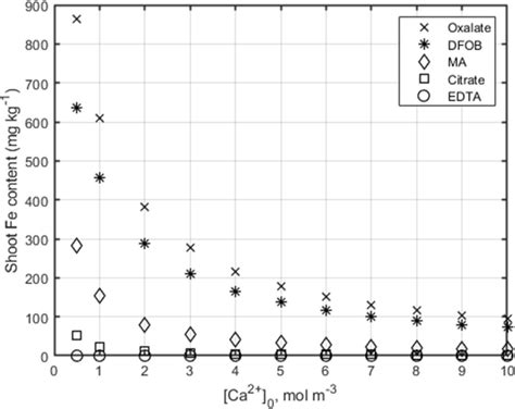 Iron Content In Shoots As Simulated With Model 1 For Increasing Values Download Scientific