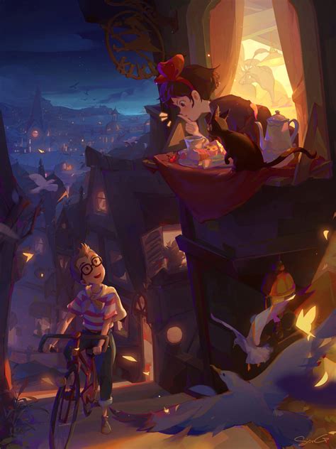 Kiki Jiji And Tombo Hayao Miyazaki Fan Art 44132724 Fanpop