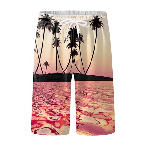 Yihwei Shorts Men 6 Inch Mens Summer Digital 3d Printed Shorts