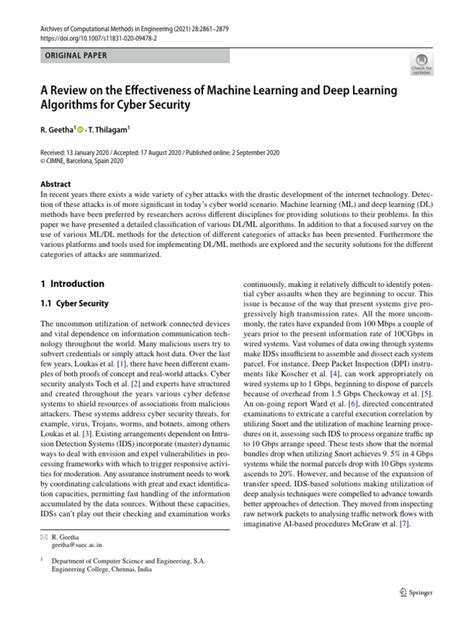 A Review On The Effectiveness Of Machine Learning And Deep Learning