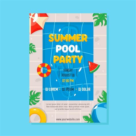 수영장 포스터 이미지 Freepik에서 무료 다운로드