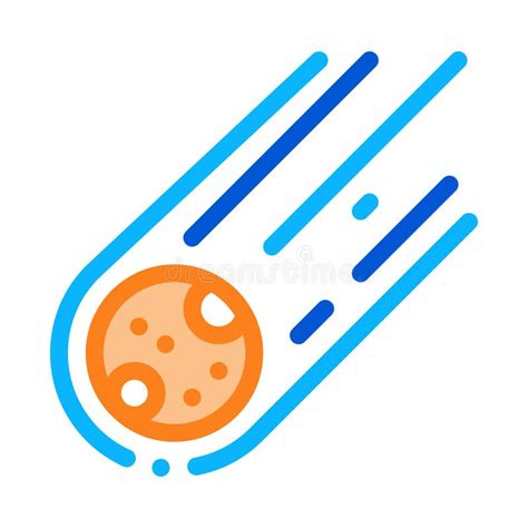 Falling Meteorite Sphere Icon Outline Illustration Stock Vector