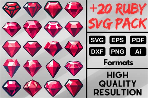 Ruby Svg Bundle Pack Digital Ruby Png Graphic By Artful Assetsy · Creative Fabrica