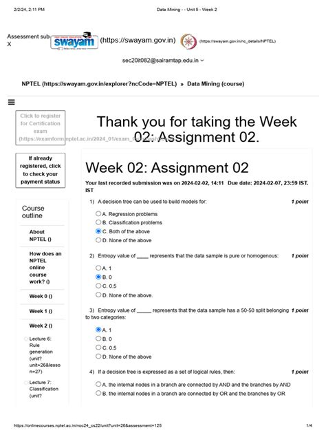 Nptel Data Mining Week 2 Pdf Algorithms Applied Mathematics