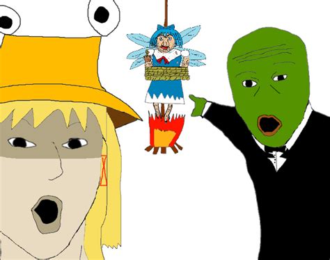 Suwako And Tuxedo Frog Burn Witch Cirno At The Stake Know Your Meme
