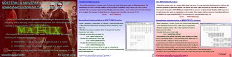 Mdeterm And Minverse Two Important Excel Spreadsheet Functions For
