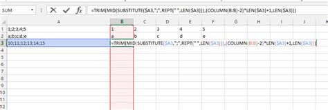 Excel Splitting Delimitted Column Using Only Formula Stack Overflow