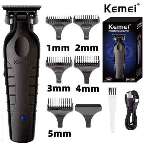 Kemei 2299 Парикмахерский беспроводной триммер для волос 0 мм машинка ...