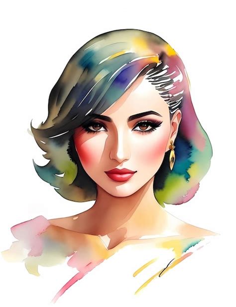 Retrato De Modelo De Influencer De Moda Vector Premium