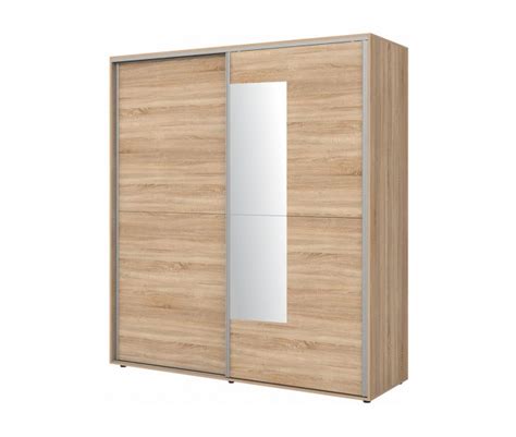 Гардероб с две плъзгащи врати и огледало Аполо 8 Дъб сонома Мебели Венус