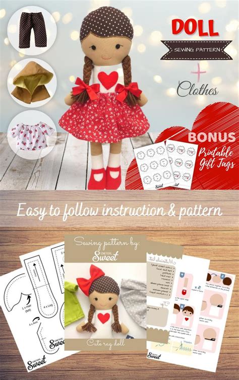 Pdf Rag Doll With Clothes Sewing Pattern And Tutorial Dress Up Doll