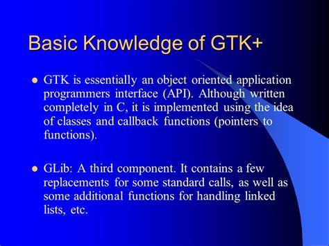 Gui With Gtk Under Linux Fanfan Xiong Introduction Gtk Gimp Toolkit