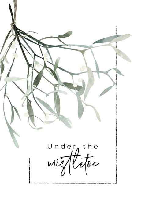 Moderne Kerstkaart Met Mistletoe Kerstkaarten Kaartje2go