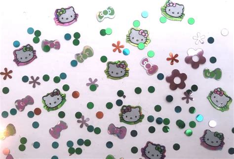 Hello Kitty Flower Fun Printed Metallic Party Confetti 12 Oz Vintage