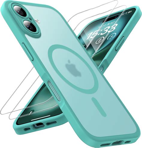 Tocol 3 En 1 Coque Magnétique Pour Iphone 16 61 Pouces Avec 2 Verre