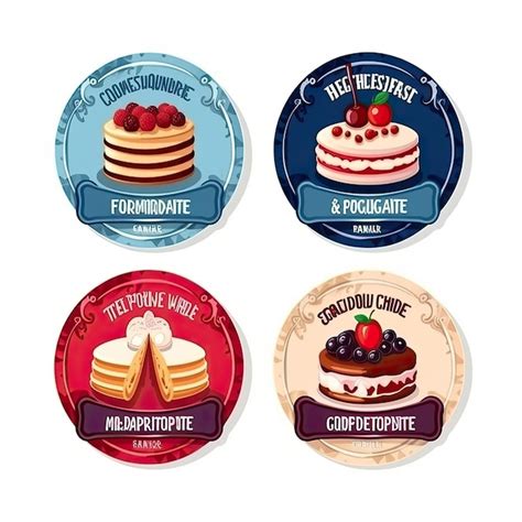 Premium Photo Flat Design Of Cake Label Badge