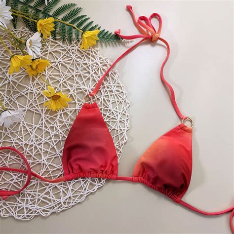Hot Girl Sexy Mini Skirt Bikini Red Tie Dye Push Up Bathing Suits For