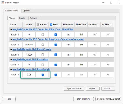 在配平工作点处进行线性化 Matlab And Simulink