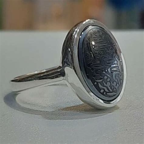 خرید و قیمت انگشتر حدید صینی هفت جلاله از غرفه نقره سازی دریای نور