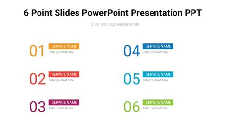 6 Point Slides Powerpoint Presentation Ppt Pptuniverse