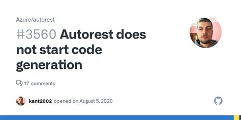 Autorest Does Not Start Code Generation Issue 3560 Azure Autorest