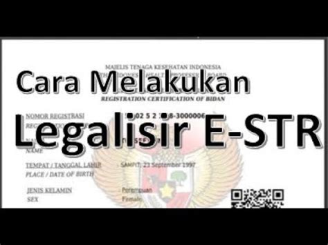 Legalisir E STR Terbaru YouTube