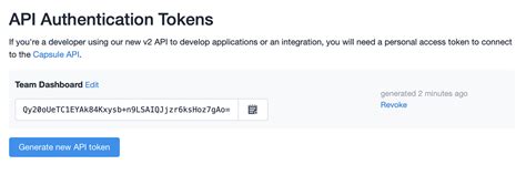 Capsule Api Authentication
