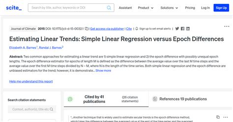 Estimating Linear Trends Simple Linear Regression Versus Epoch Differences