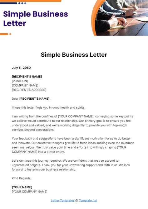 Business Letter Template Sample Template Samples