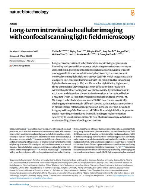 Pdf Long Term Intravital Subcellular Imaging With Confocal Scanning