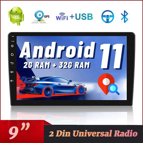 Camecho Android 11 Double Din Gps Car Stereo Audio Radio 9inch Hd Touch