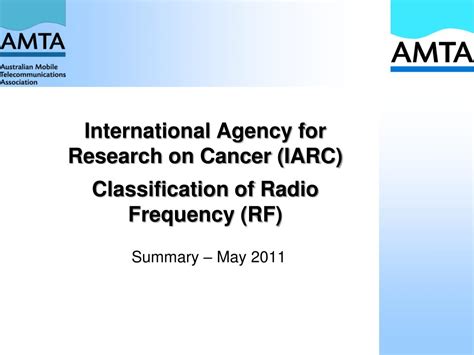 PPT International Agency For Research On Cancer IARC Classification