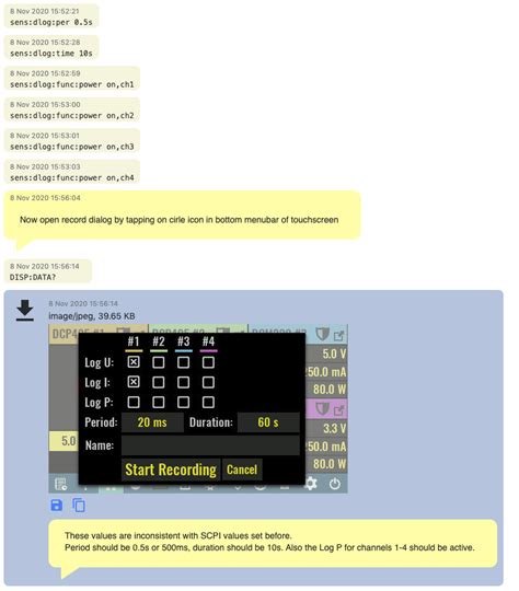 DLOG Configuration Menu Corresponding SCPI Settings Do Not Match Issue Eez Open