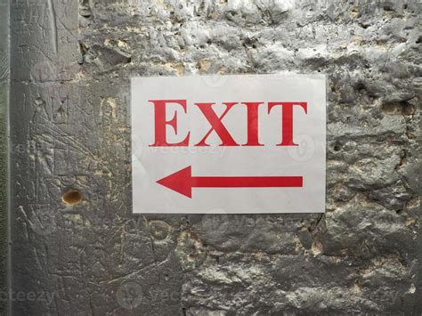 Exit Sign With Direction Arrow Stock Photo At Vecteezy