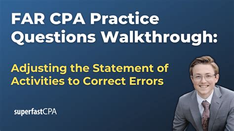 Far Cpa Practice Questions Explained Adjusting The Statement Of Activities To Correct Errors