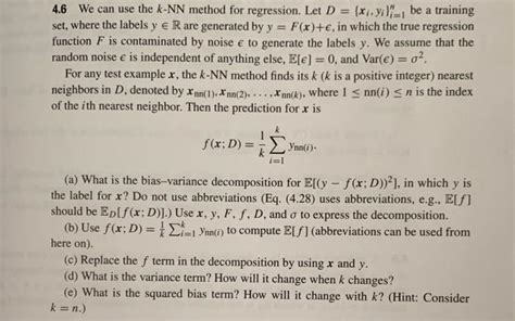 46 We Can Use The K Nn Method For Regression Let