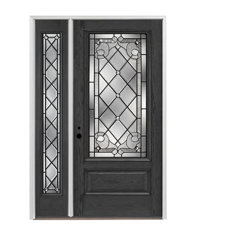 Pella 34 Lite Decorative Glass Right Hand Inswing Prestained Charcoal