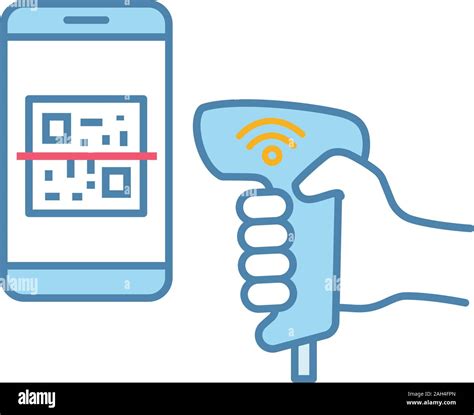 Payment Qr With Code Scanner Scanning Phone Screen Color Icon Wifi D