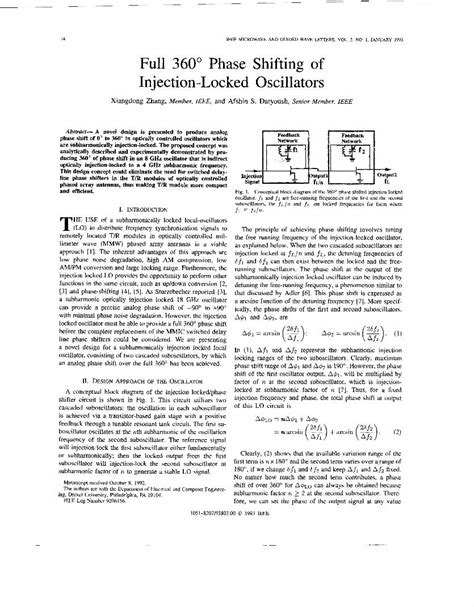 Pdf Full 360 Degrees Phase Shifting Of Injection Locked Oscillators Dokumentips