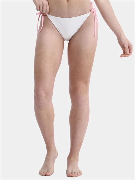 No Boundaries White Side Tie String Bikini Bottoms Women S Walmart