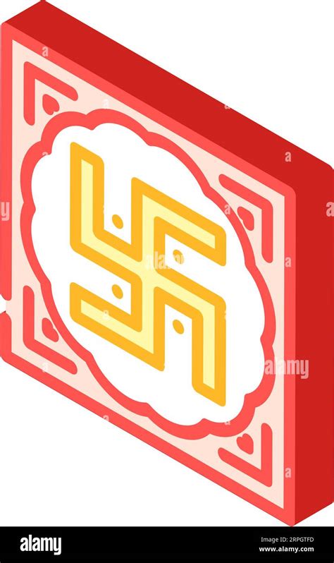 Swastika Hinduism Isometric Icon Vector Illustration Stock Vector Image